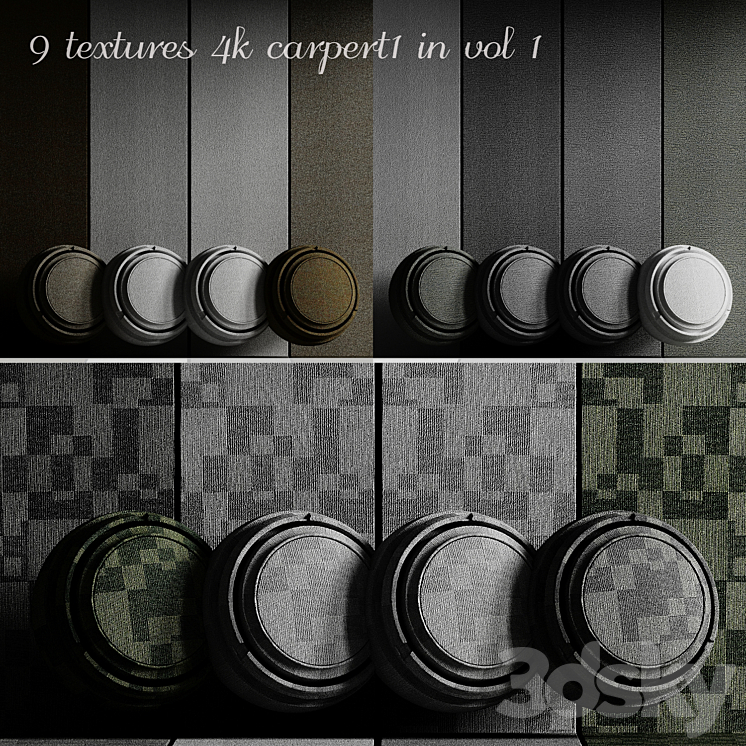 9 textures 4k carpert1 in vol 1 - Fabric - 3D model