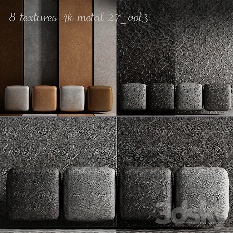 8 textures 4k metal 27 vol3 - Metal - 3D model
