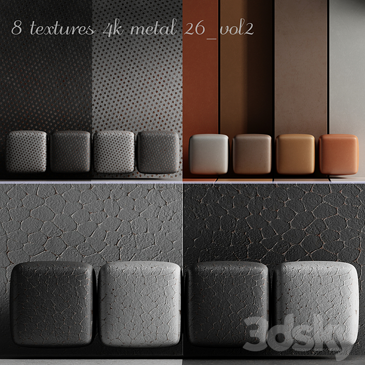 8 textures 4k metal 26 vol2 - Metal - 3D model