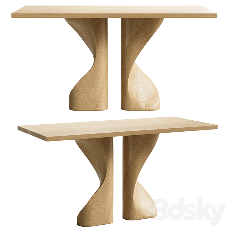 Double Twist Legs Square Table - Table - 3D model