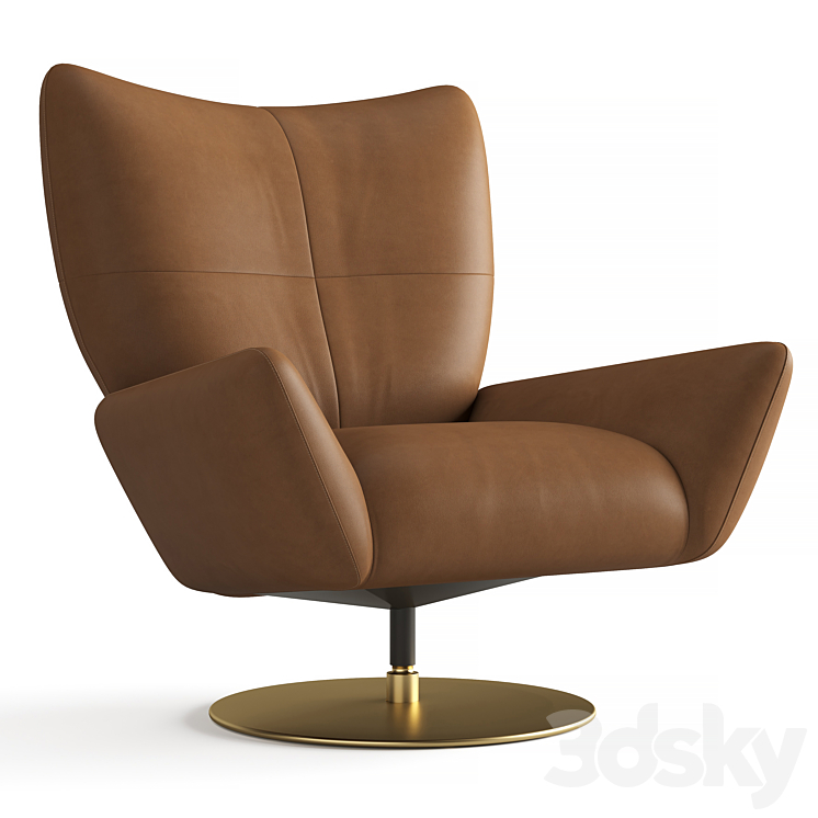 RH Baxter Leather Swivel Recliner - Arm chair - 3D model