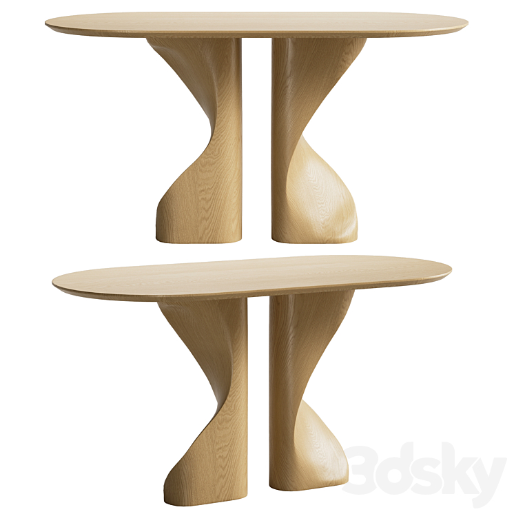 Double Twist Legs Round Corners Table - Table - 3D model