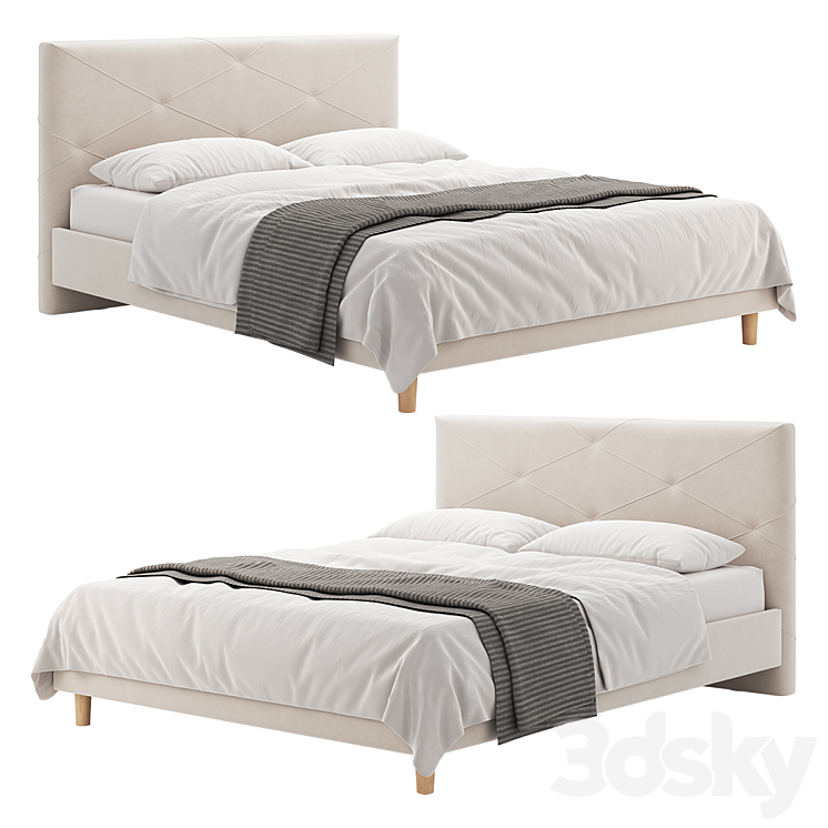 Romeo bed on legs - Bed - 3D model