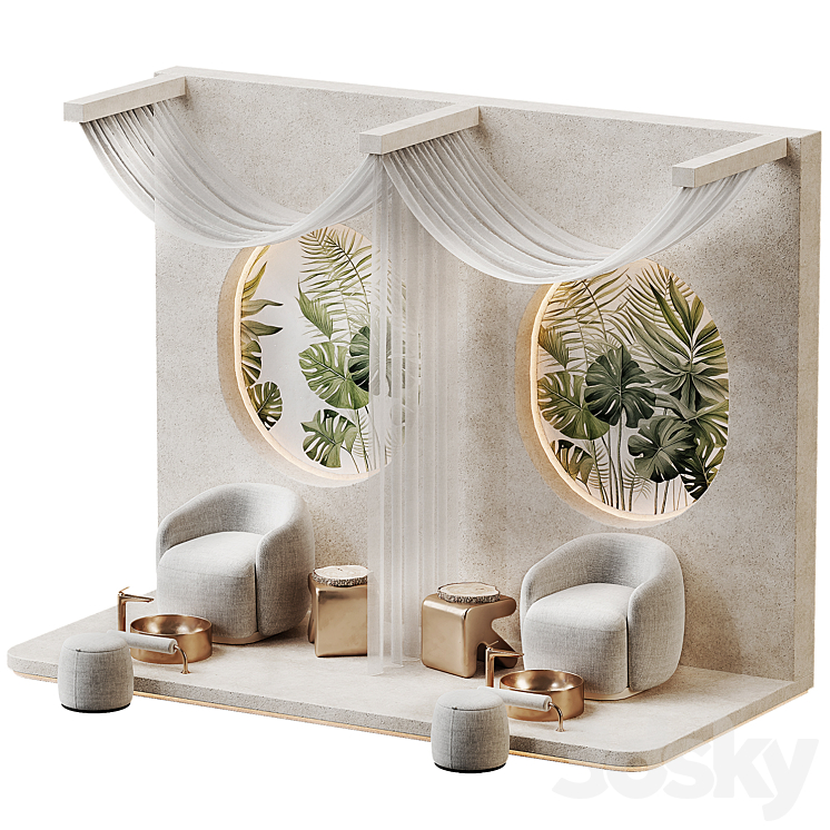 Pedicure area in the beauty salon 2 - Beauty salon - 3D model