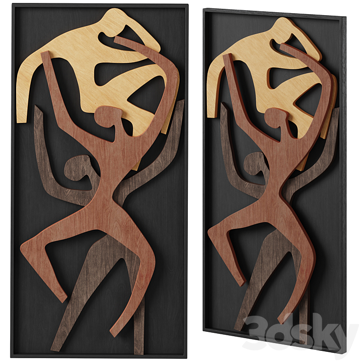 Human Wood Wall Art by Woodboz Wall Art - Frame - 3D model