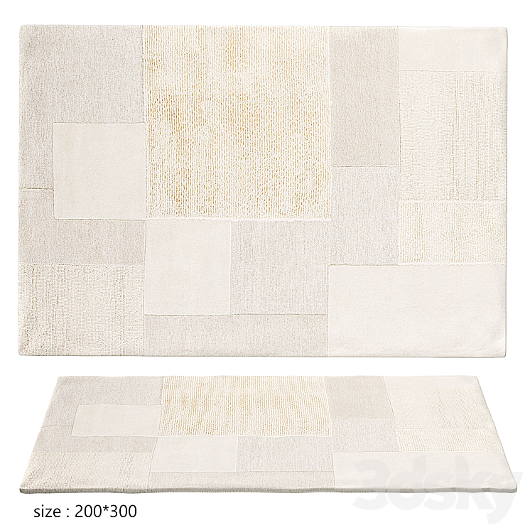 Ilena 100% Wool Rug - Carpets - 3D model