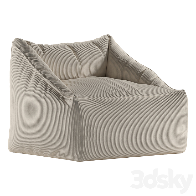 Potterybarn teen - Corduroy Ivory Bean Bag Lounger - Arm chair - 3D model