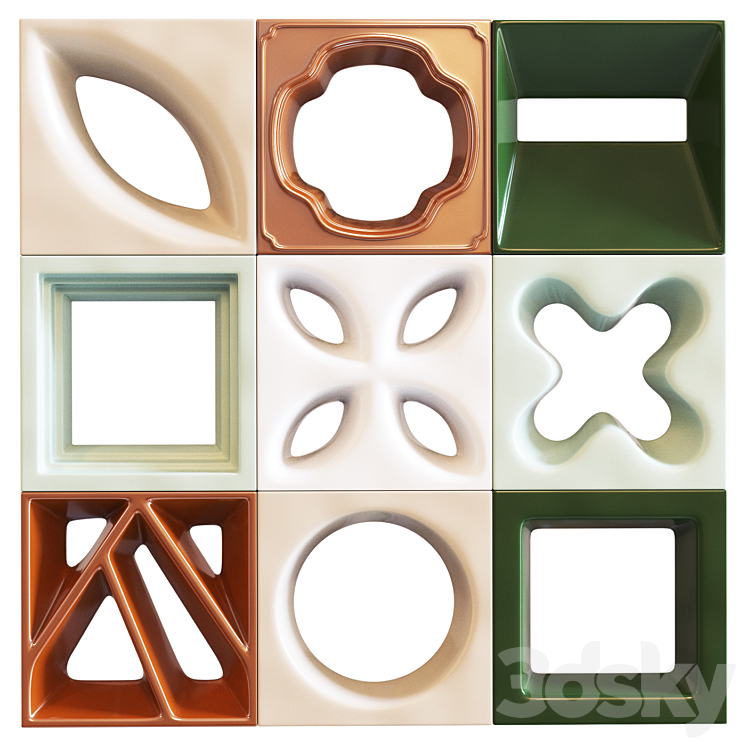 Ceramic 3D Blocks COBOGO - 3D panel - 3D model