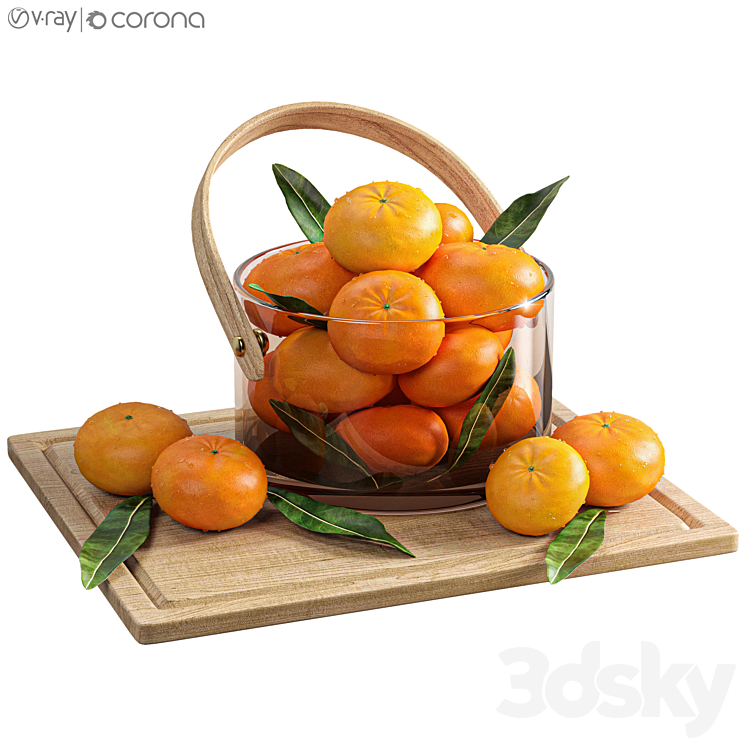 tangerine dish - Food and drinks - 3D model