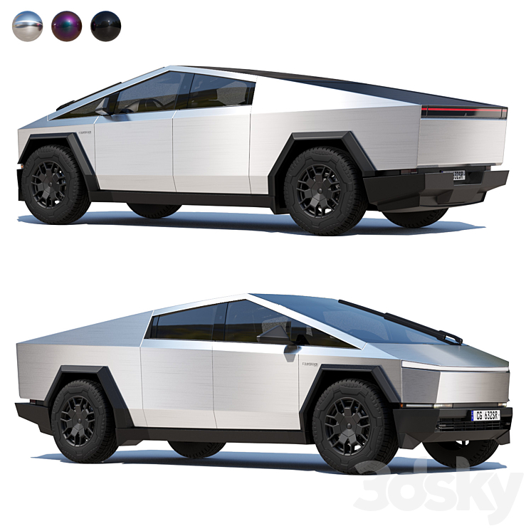 Tesla Cybertruck mid-poly - Ground Transport - 3D model