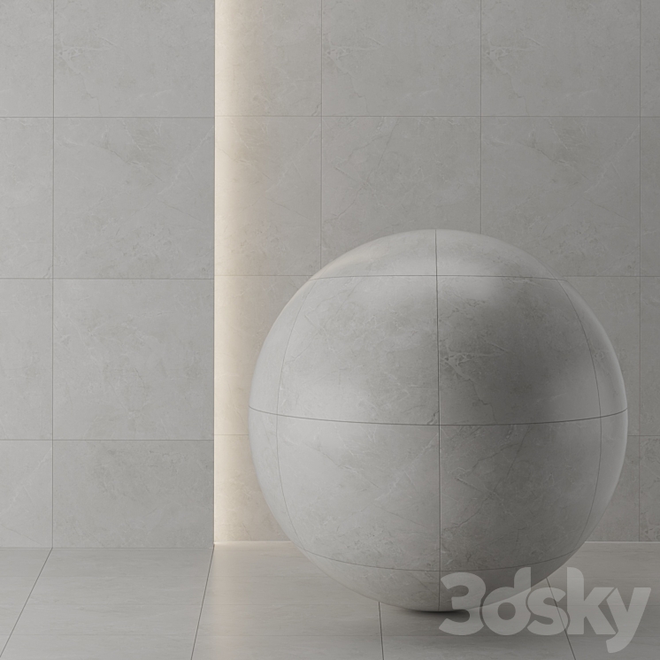 Pluto grigio Light grey matte porcelain stoneware. - Tile - 3D model