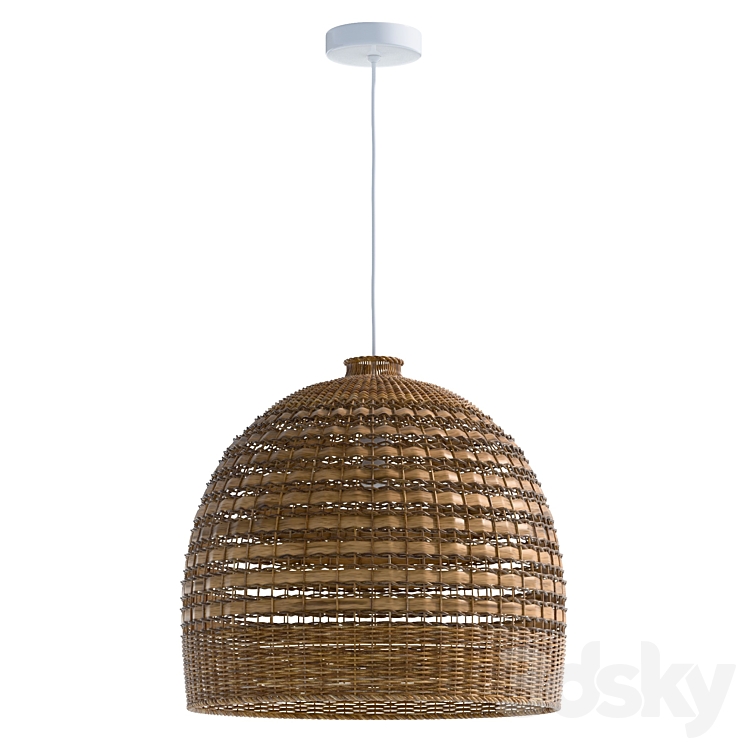 Handwoven Rattan Bell Pendant Light - Pendant light - 3D model
