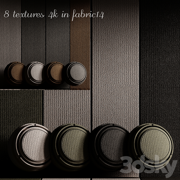 8 textures 4k in fabric14 - Fabric - 3D model