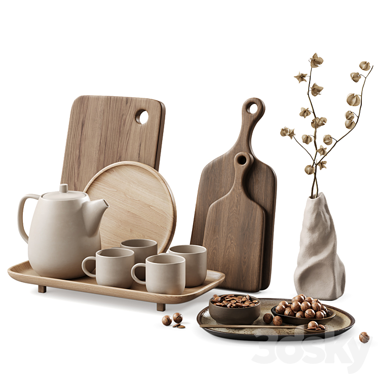 Kitchen decor set with phisalis - Other kitchen accessories - 3D model