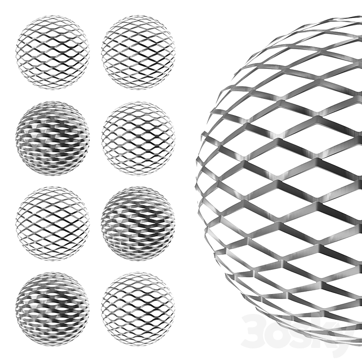 Expanded Metal Set 002 - Metal - 3D model