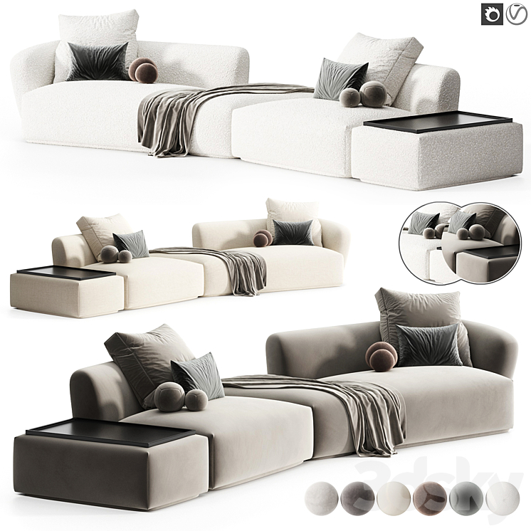 Modular sofa Fabro 2 - Sofa - 3D model