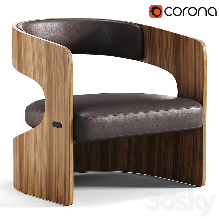 LUCKY chair by Luka Stepan for Bla Station - Arm chair - 3D model