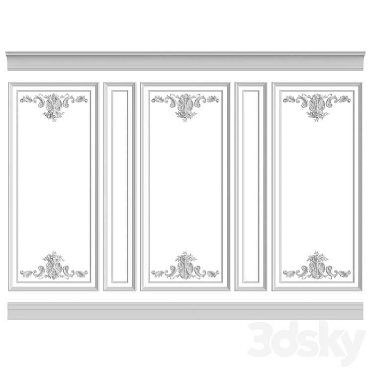 Wall composition #150 - Decorative plaster - 3D model