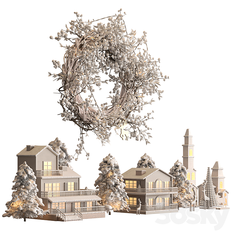 Decorative Object - Christmas Decor 80 - Decorative set - 3D model