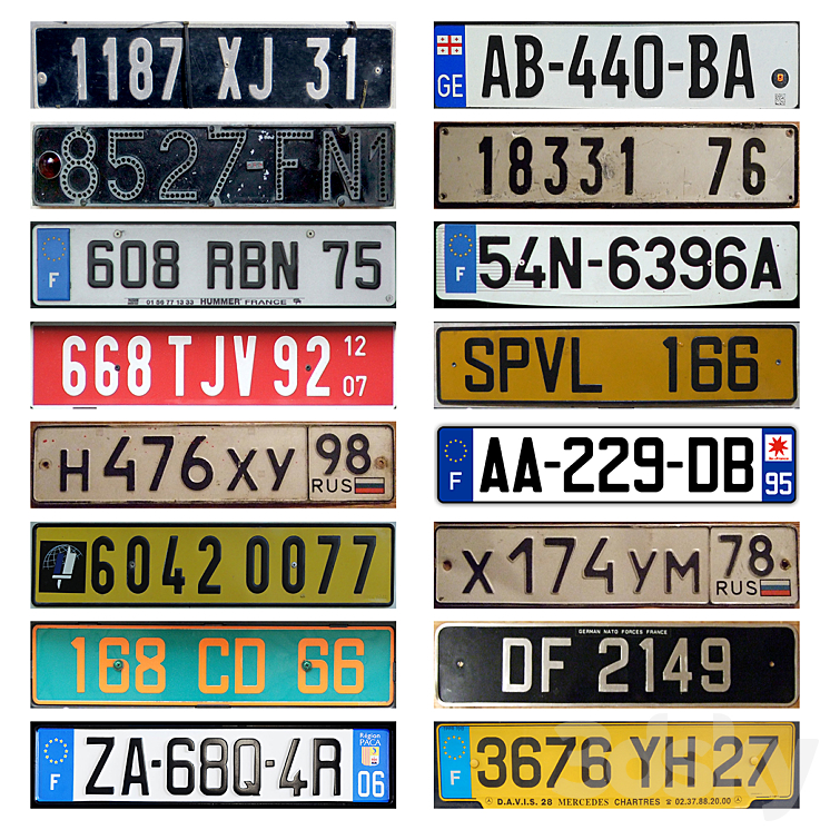 Registration plate licence car -1 - Miscellaneous - 3D model