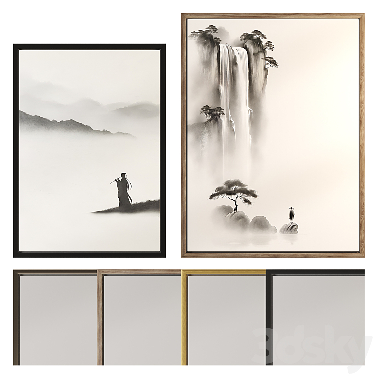 Wall art frame set 006 - Frame - 3D model