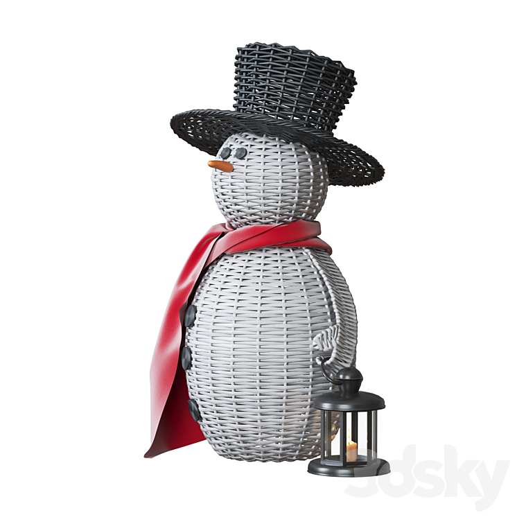 Snowman a flashlight - Other decorative objects - 3D model