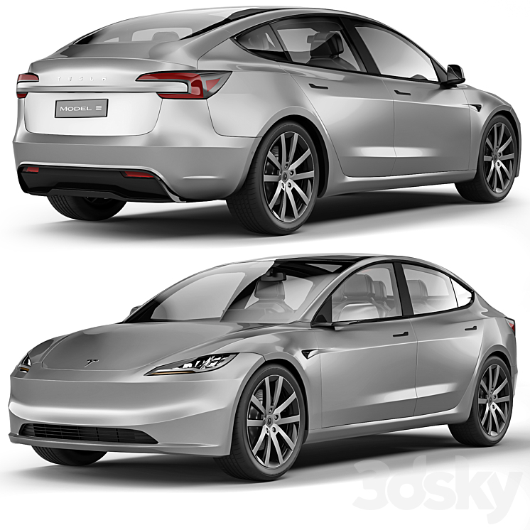 Tesla Model 3 2024 - Ground Transport - 3D model