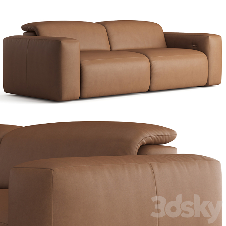 RH Blake Motion Leather Modular 2-Piece 2-Recliner Sofa - Sofa - 3D model