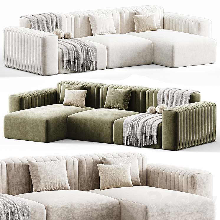 RIFF Sofa with chaise longue By NORR11 - Sofa - 3D model