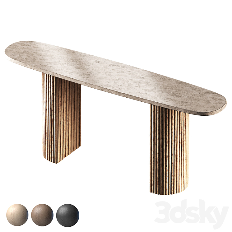 RH Mulholland Console Table. 3 color options - Console - 3D model