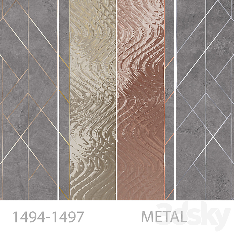 Wallpapers/Metal - Wall covering - 3D model