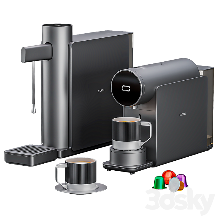 BORK Cappuccino maker J732 bk Capsule coffee machine C832 bk - Kitchen ...