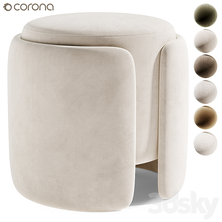 TAKS Pouf By Stool Group - Other soft seating - 3D model