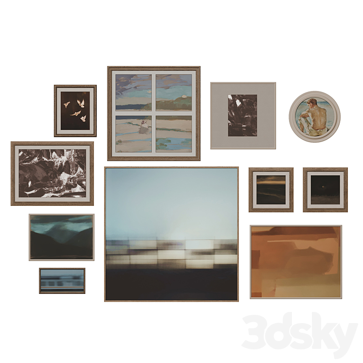 Set of paintings 54 - Frame - 3D model