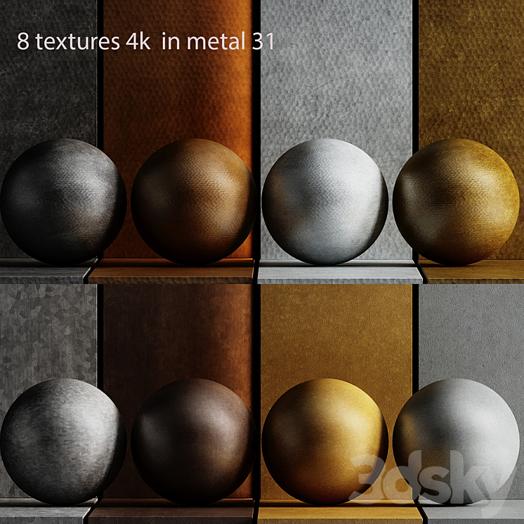 8 textures 4k in metal 31 - Metal - 3D model