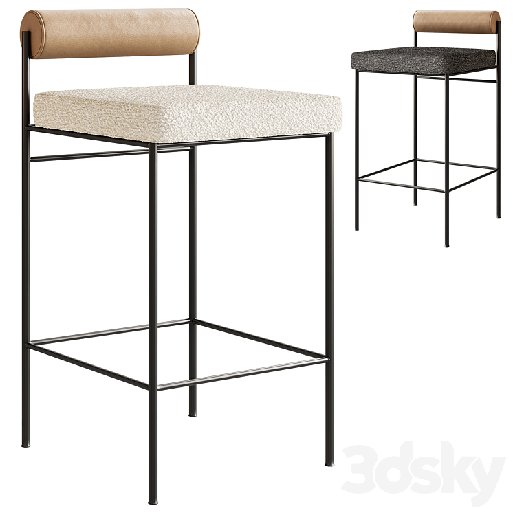 Half Bar Stool Balla Stool Group - Chair - 3D model