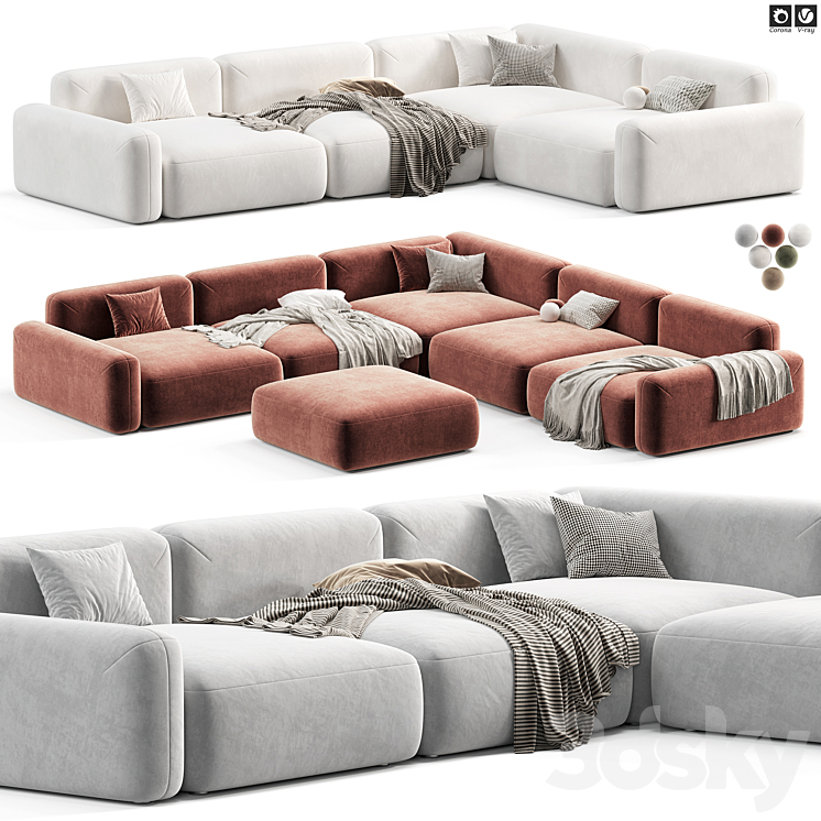 Willow Deep Modular Sofa by Coco Republic - Sofa - 3D model
