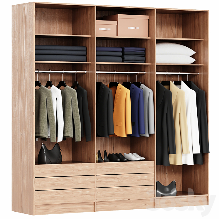 Basic wardrobe 01 - Wardrobe & Display cabinets - 3D model