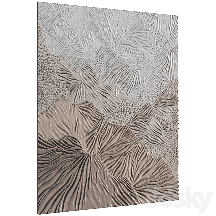 Bas-relief gypsum wall decorative panel abstract mountains landscape ...