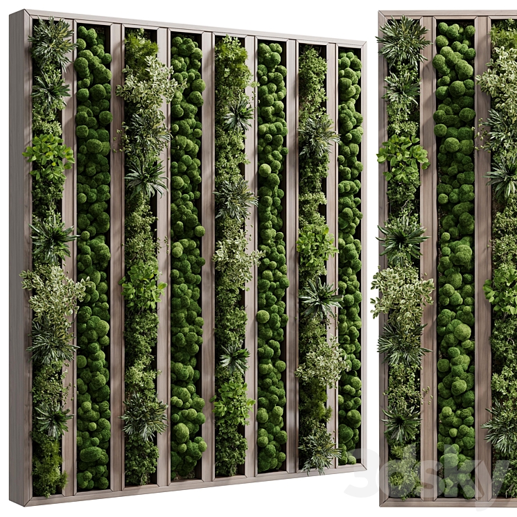 Vertical plant and moss garden wall decor box - wooden garden 108 ...