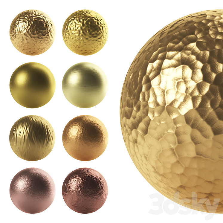 Gold Textures Set 001 - Metal - 3D model