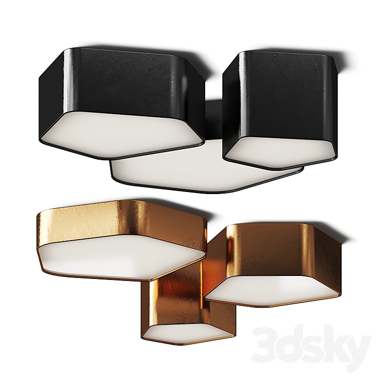 Henge Bat Led Brass Ceiling Light - Ceiling lamp - 3D model