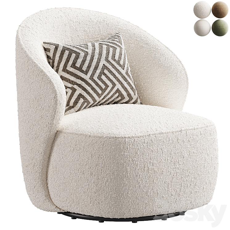 Zuri Swivel Lounge Chair - Arm chair - 3D model