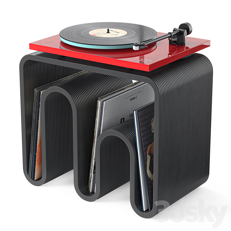 Vinyl player Rega Planar 2 Red - Audio tech - 3D model