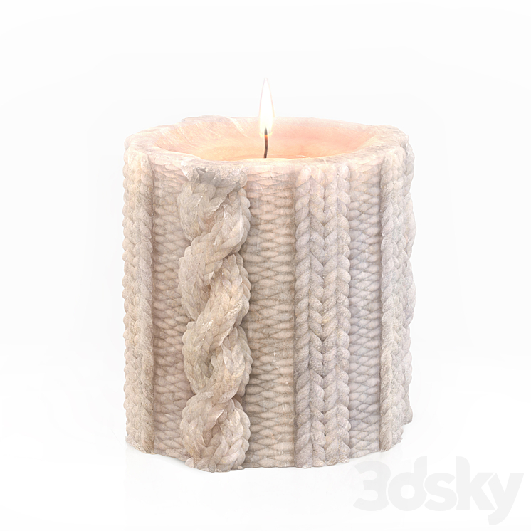 Decorative Knitted Candle 002 - Other decorative objects - 3D model
