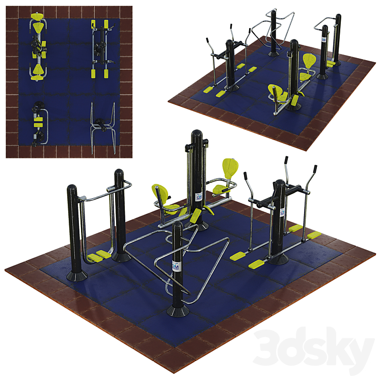 Gym equipment set 1 - Sports - 3D model