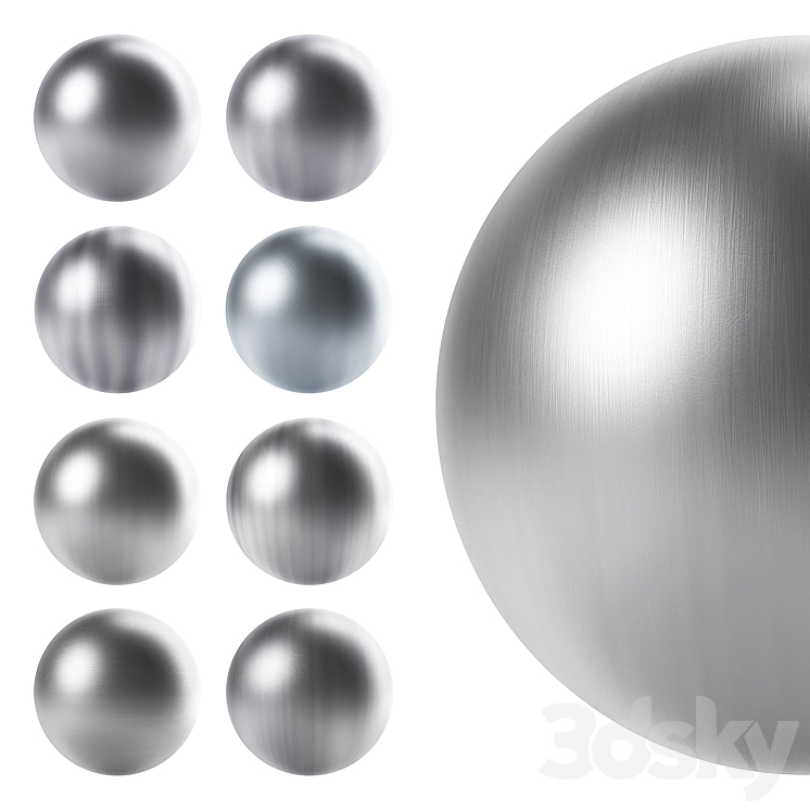 Steel Texture Set 001 - Metal - 3D model