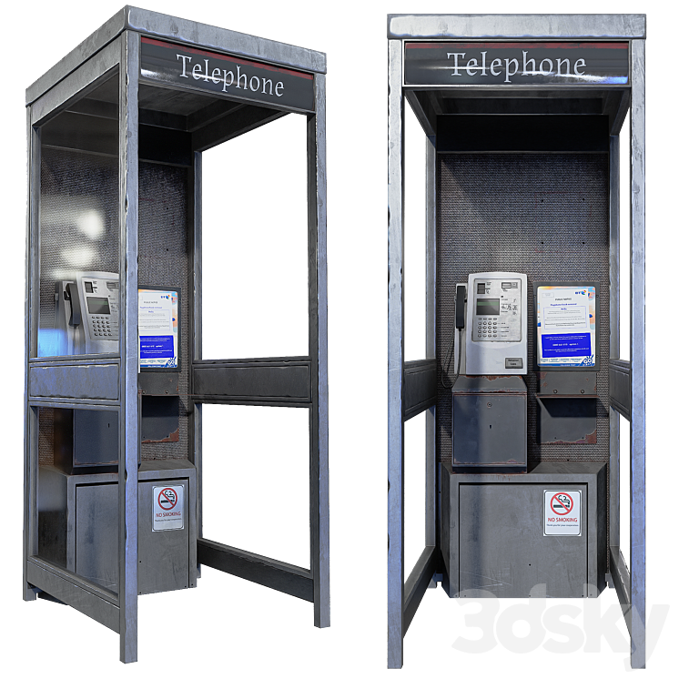 90's Phonebooth - Urban environment - 3D model