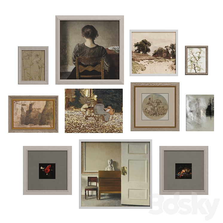 Set of classic paintings 74 - Frame - 3D model