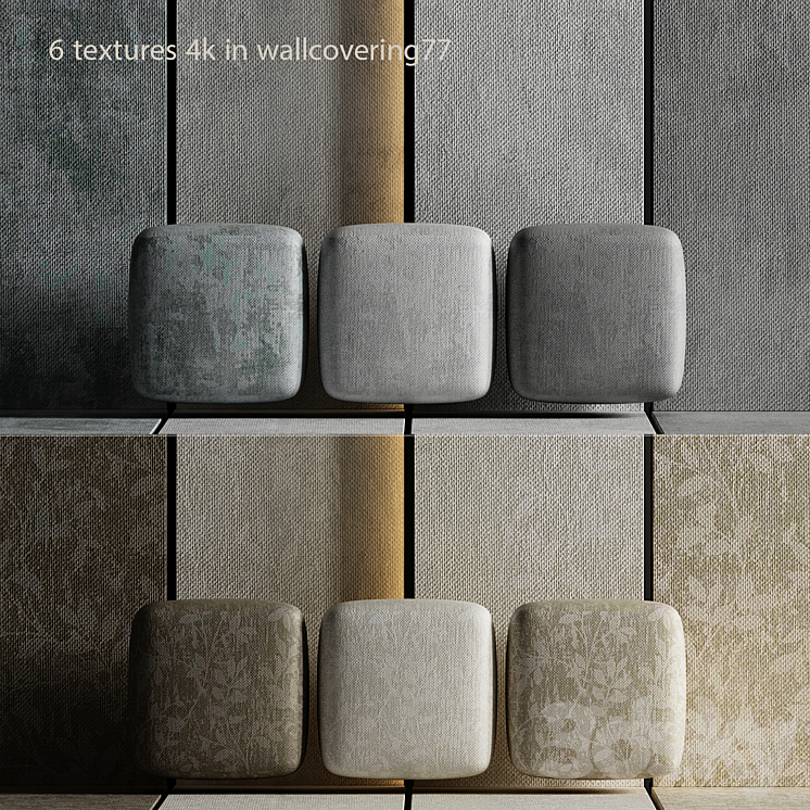 6 textures 4k in wallcovering77 - Wall covering - 3D model
